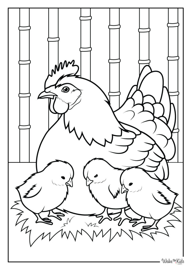 Chicken Coloring Pages (Free Printable PDFs) | WakeTheKids