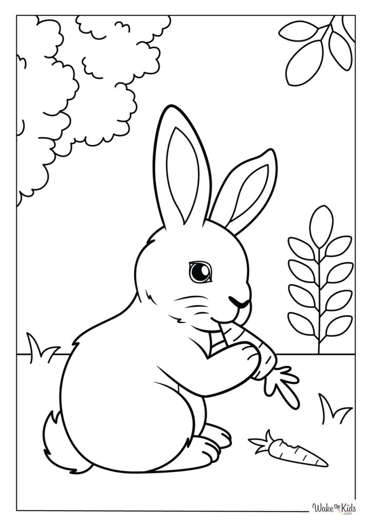 Rabbit Coloring Pages (Free Printable PDFs) | WakeTheKids