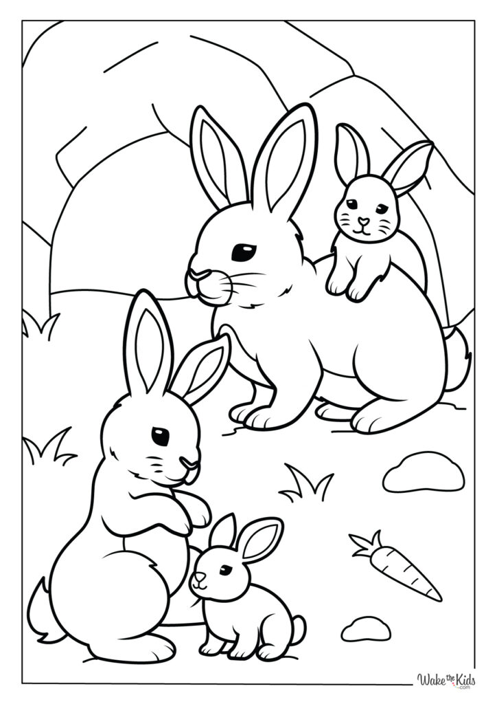 Rabbit Coloring Pages (Free Printable PDFs) | WakeTheKids