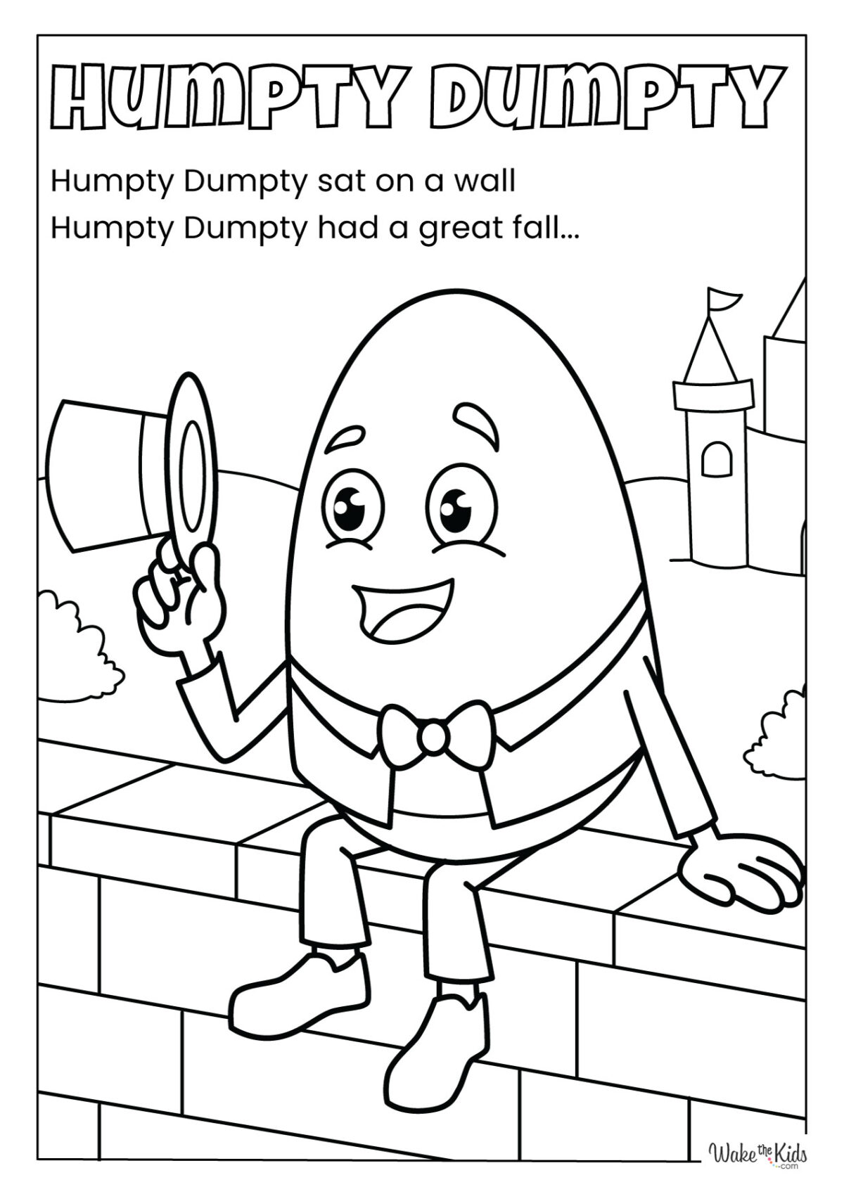 Humpty Dumpty Coloring Pages (Free Printable PDFs) | WakeTheKids
