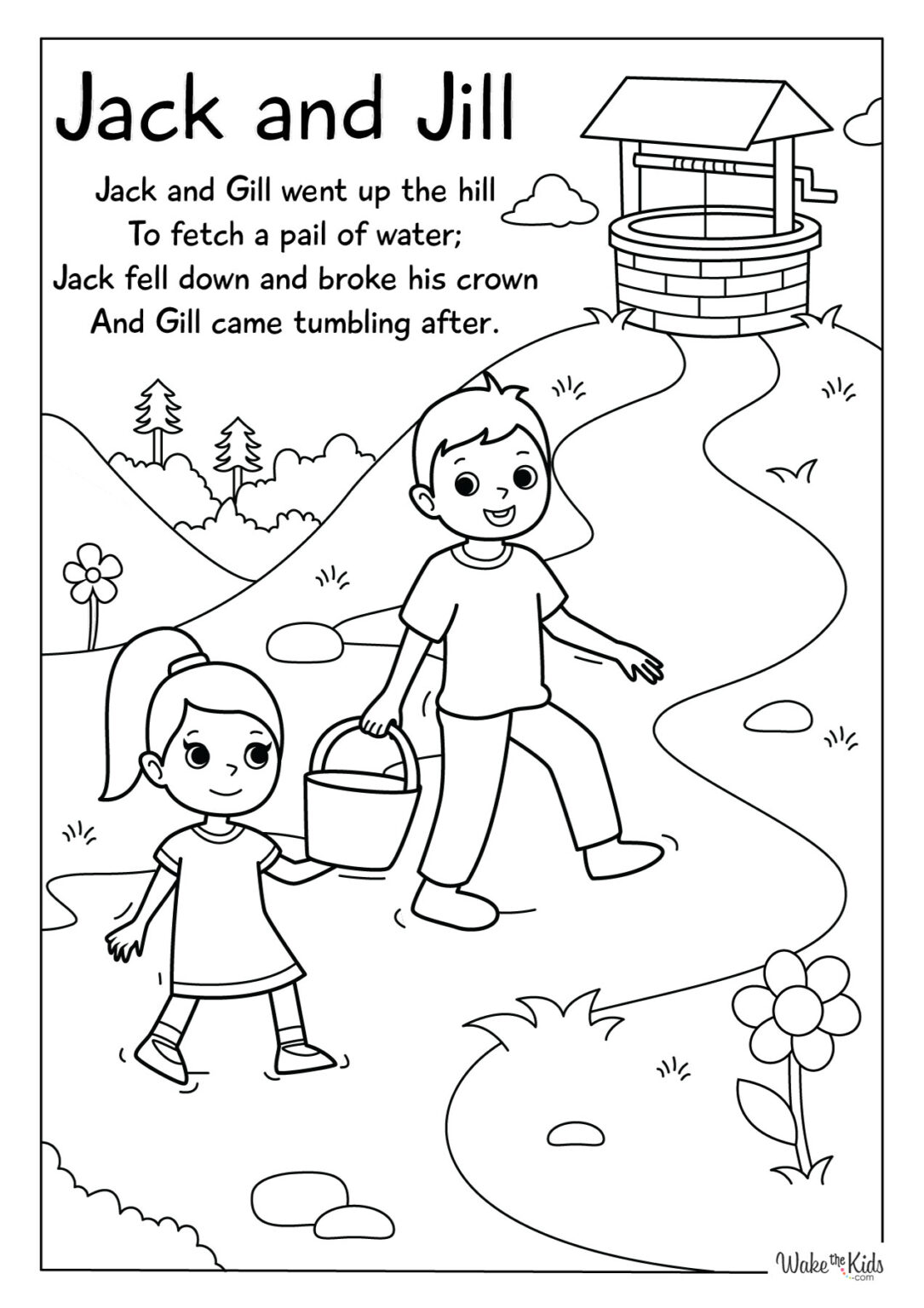 Jack and Jill Coloring Pages (Free Printable PDFs) | WakeTheKids