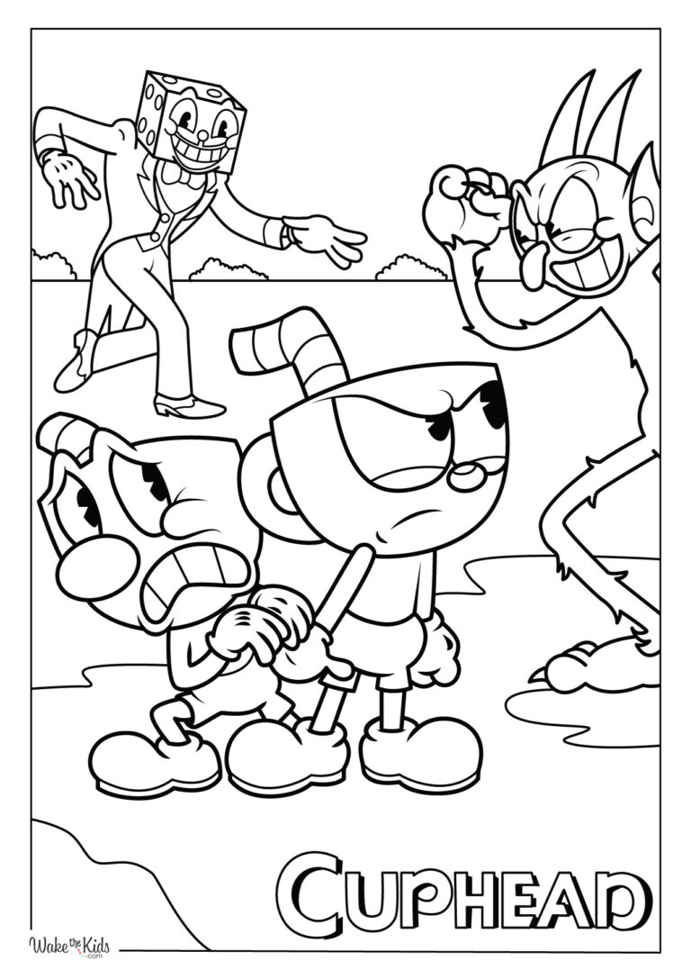 Cuphead Coloring Pages (Free Printable PDFs) | WakeTheKids