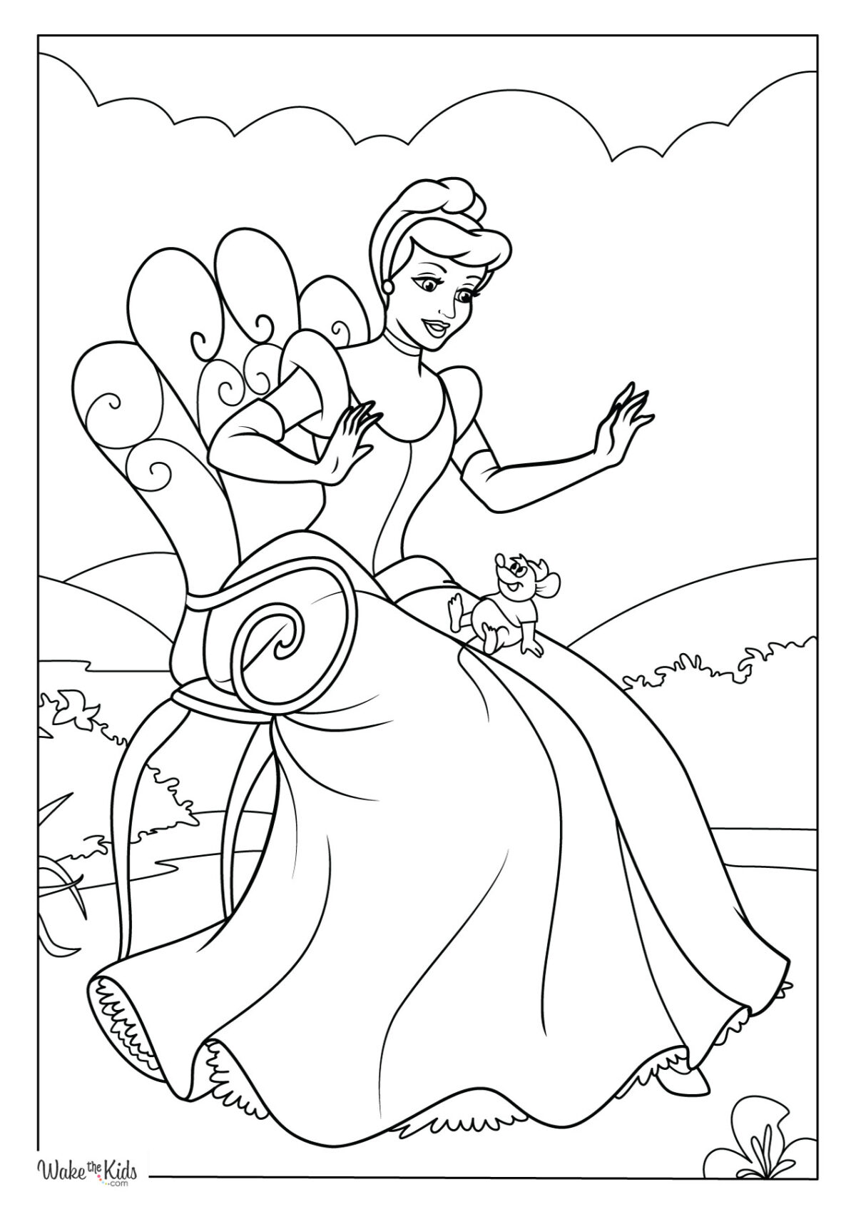 Cinderella Coloring Pages (Free Printable PDFs) | WakeTheKids