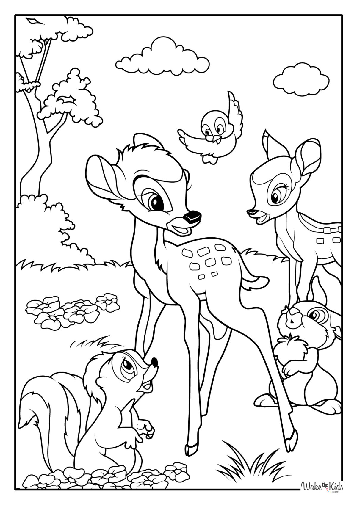 Bambi Coloring Pages (Free Printable PDFs) | WakeTheKids