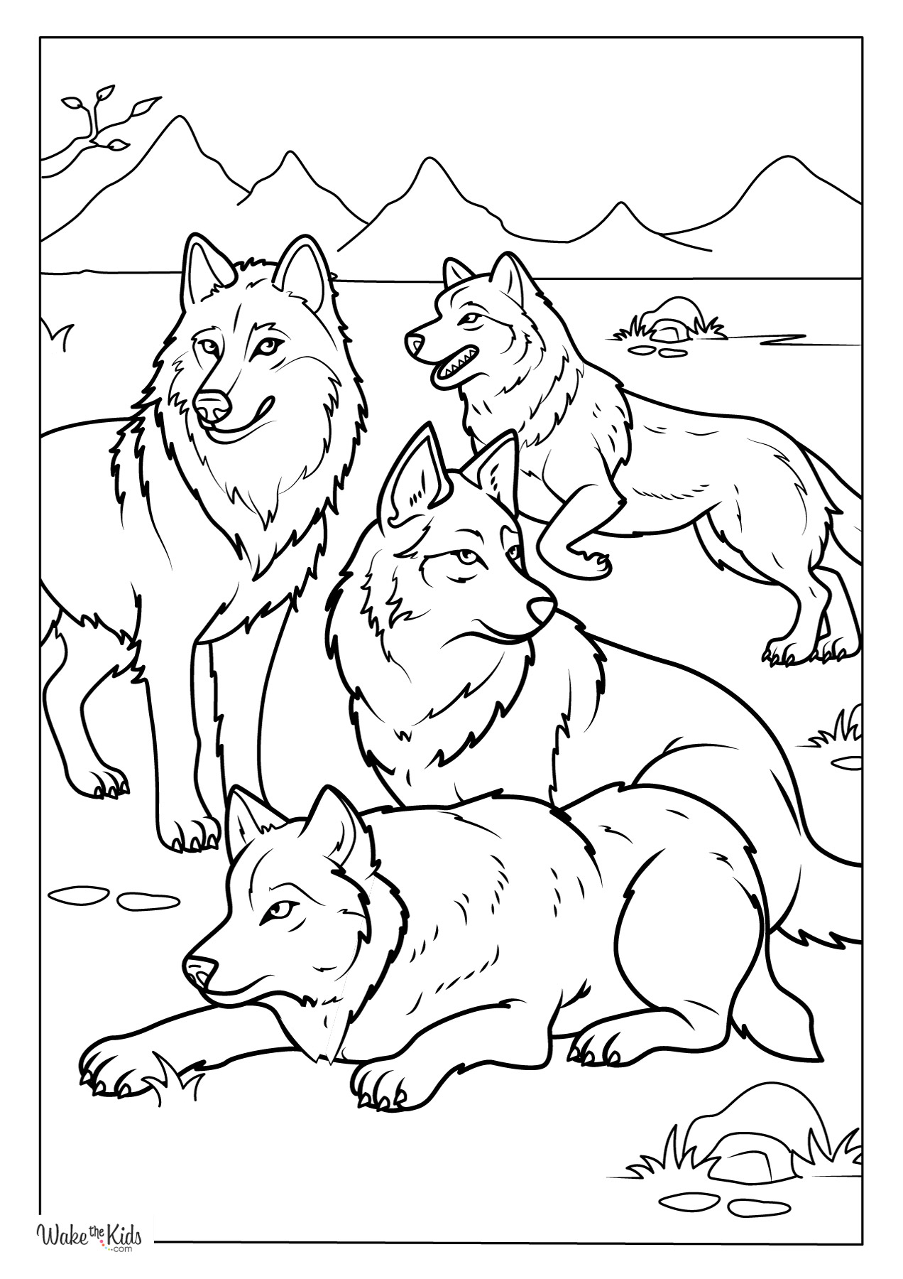 Wolf Coloring Pages (Free Printable PDFs) | WakeTheKids