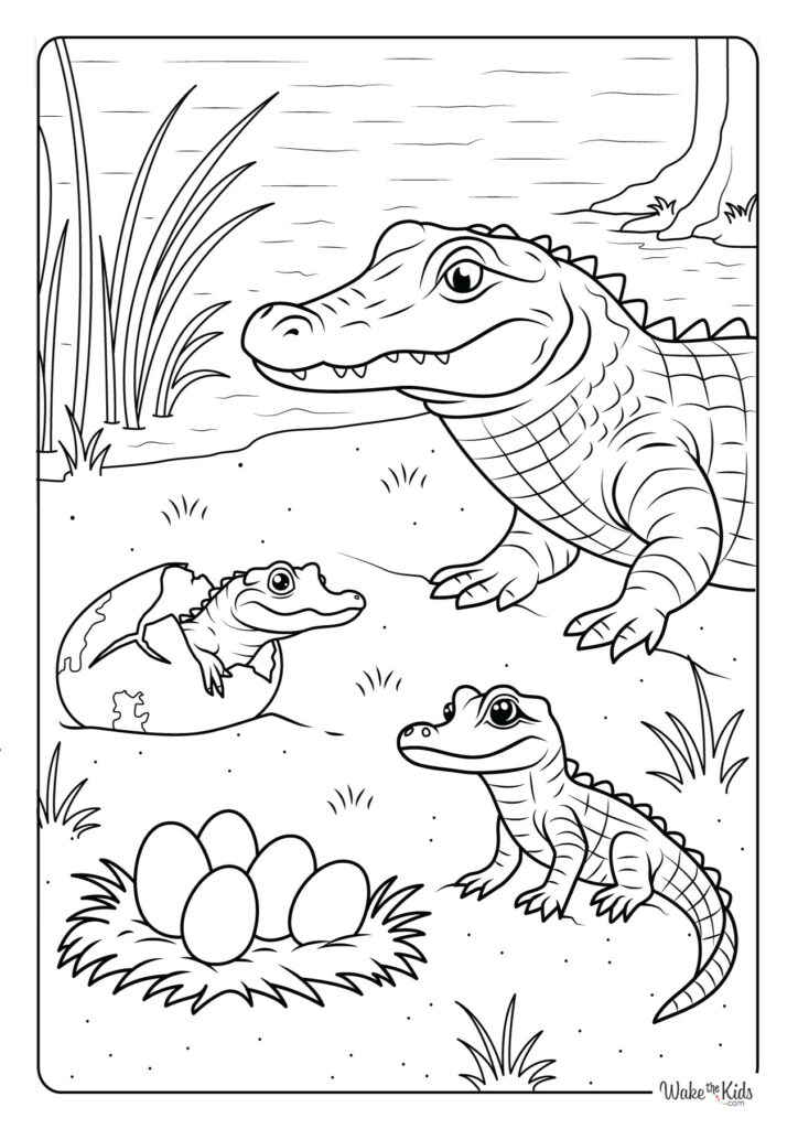 Alligator Coloring Pages (Free Printable PDFs) | WakeTheKids
