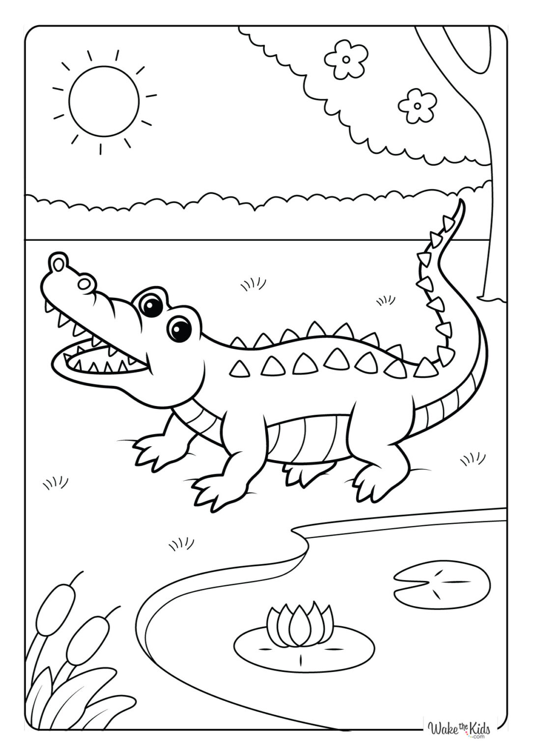 Crocodile Coloring Pages (Free Printable PDFs) | WakeTheKids