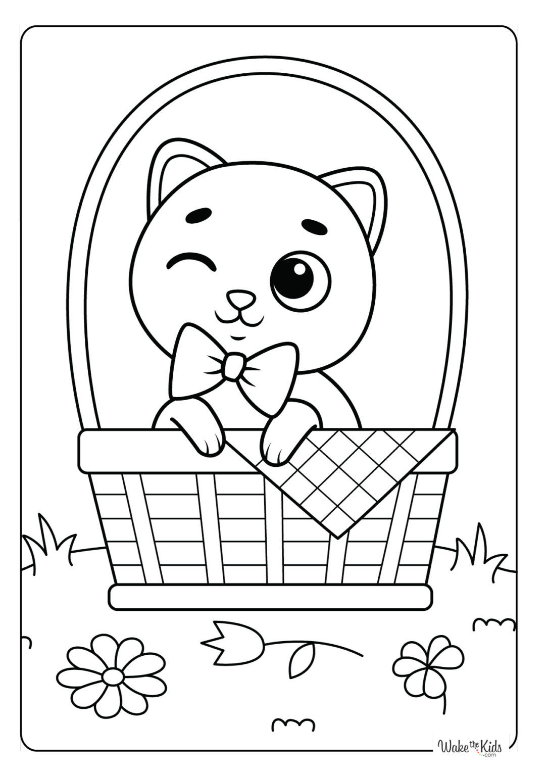 Cat and Kitten Coloring Pages (Free Printable PDFs) | WakeTheKids