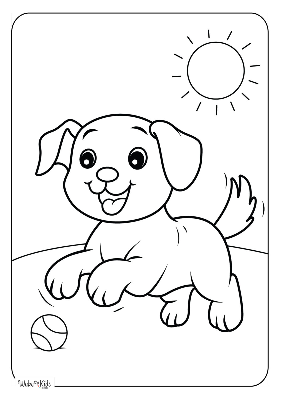 Dog and Puppy Coloring Pages (Free Printable PDFs) | WakeTheKids