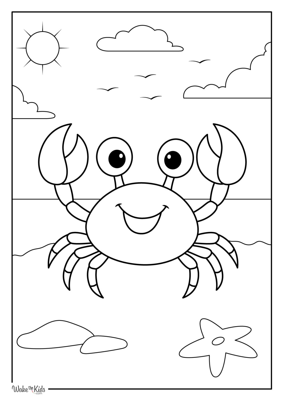 Crab Coloring Pages (Free Printable PDFs) | WakeTheKids