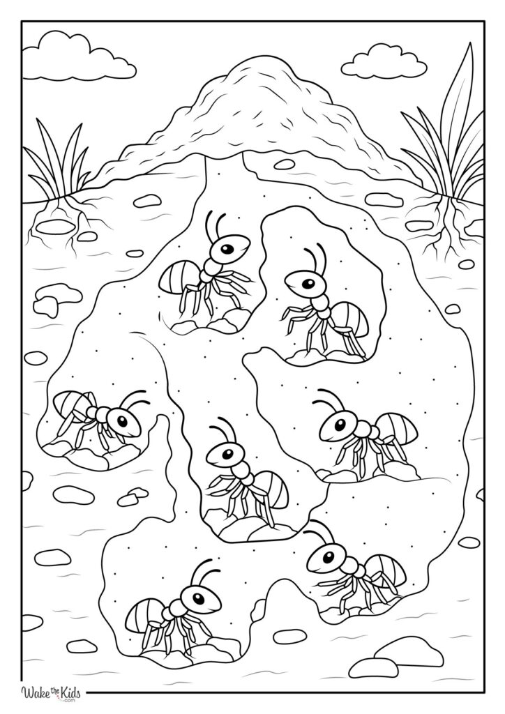 Ant Coloring Pages (Free Printable PDFs) | WakeTheKids