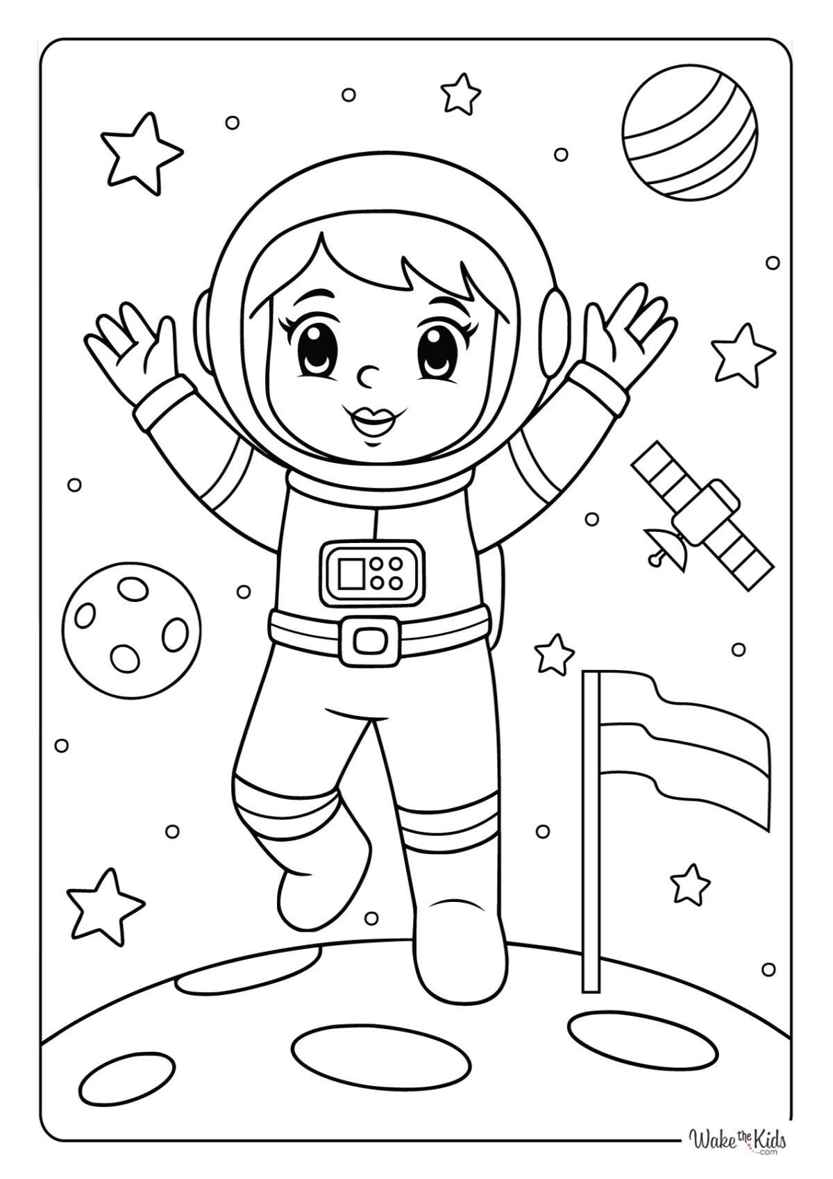 Astronaut Coloring Pages (Free Printable PDFs) | WakeTheKids