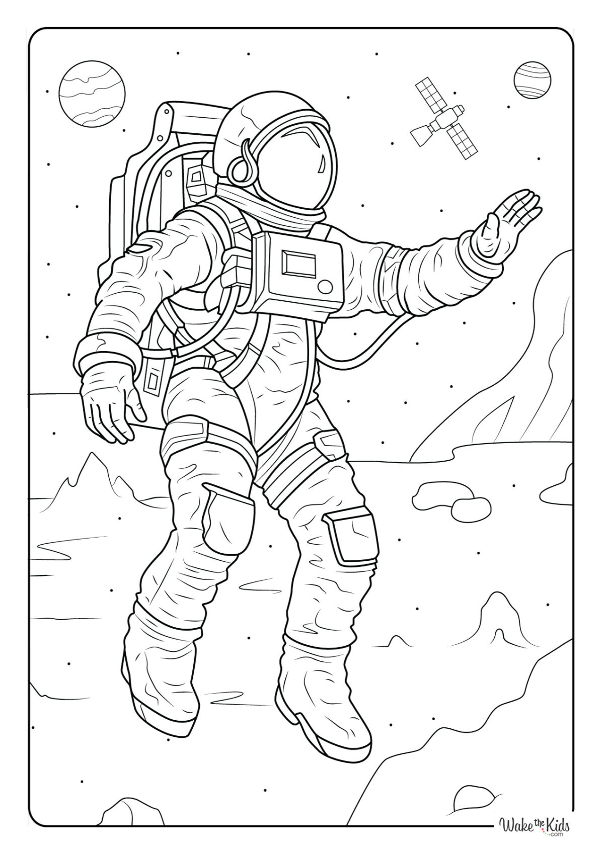 Astronaut Coloring Pages (Free Printable PDFs) | WakeTheKids