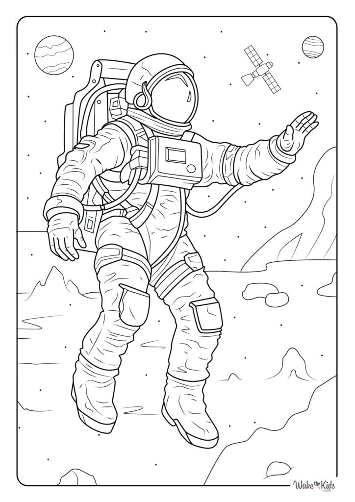 Astronaut Coloring Pages (Free Printable PDFs) | WakeTheKids