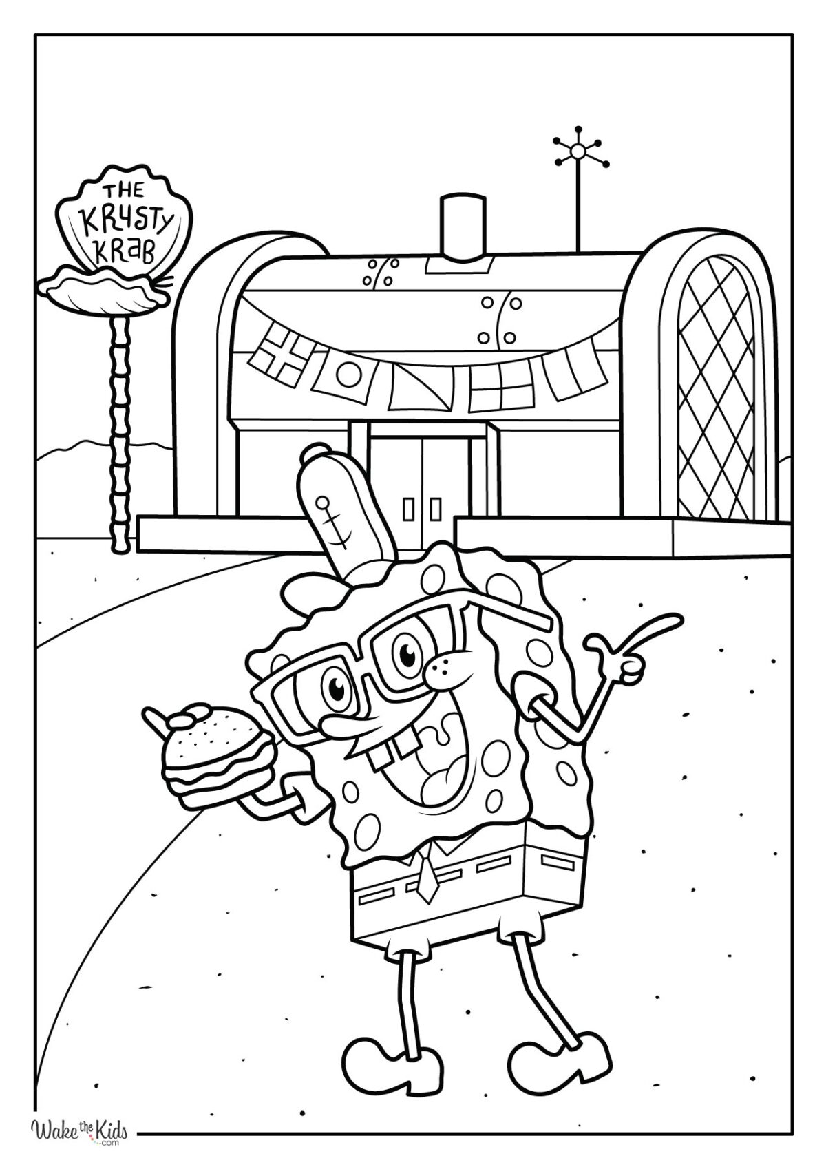 SpongeBob SquarePants Coloring Pages (Free Printable PDFs) | WakeTheKids