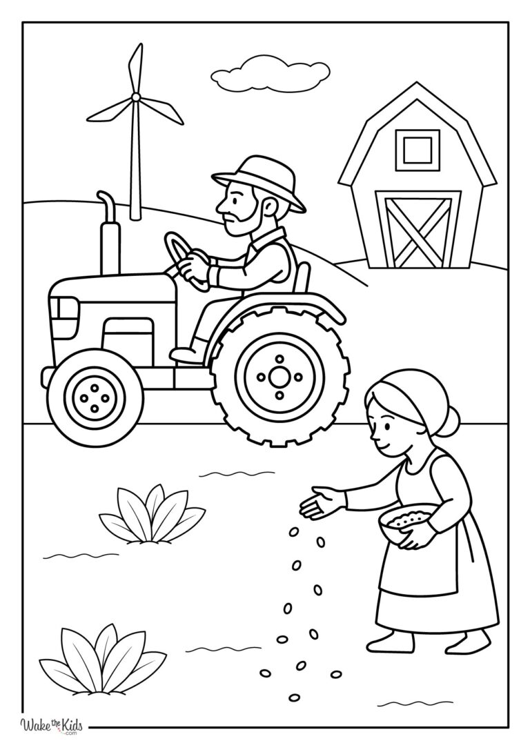 Farmer Coloring Pages (Free Printable PDFs) | WakeTheKids