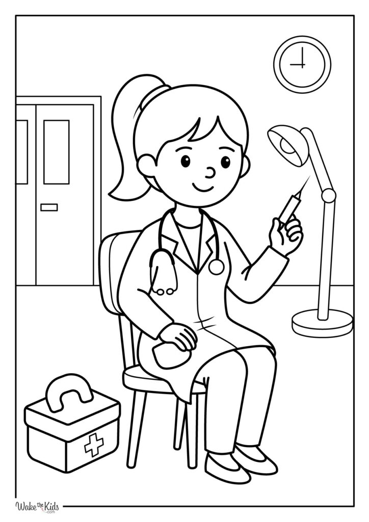 Doctor and Nurse Coloring Pages (Free Printable PDFs) | WakeTheKids