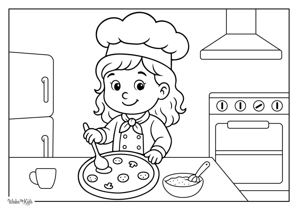 Chef Coloring Pages (Free Printable PDFs) | WakeTheKids