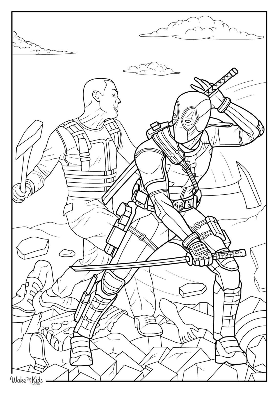 Deadpool Coloring Pages (Free Printable PDFs) | WakeTheKids