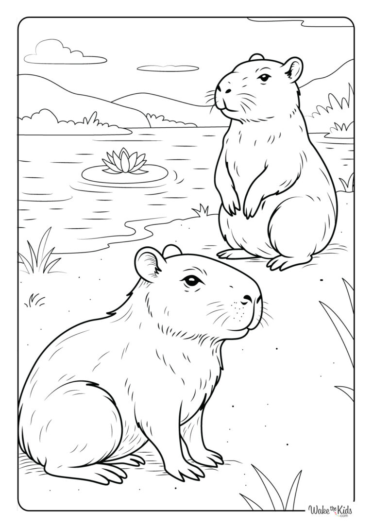 Capybara Coloring Pages (Free Printable PDFs) | WakeTheKids