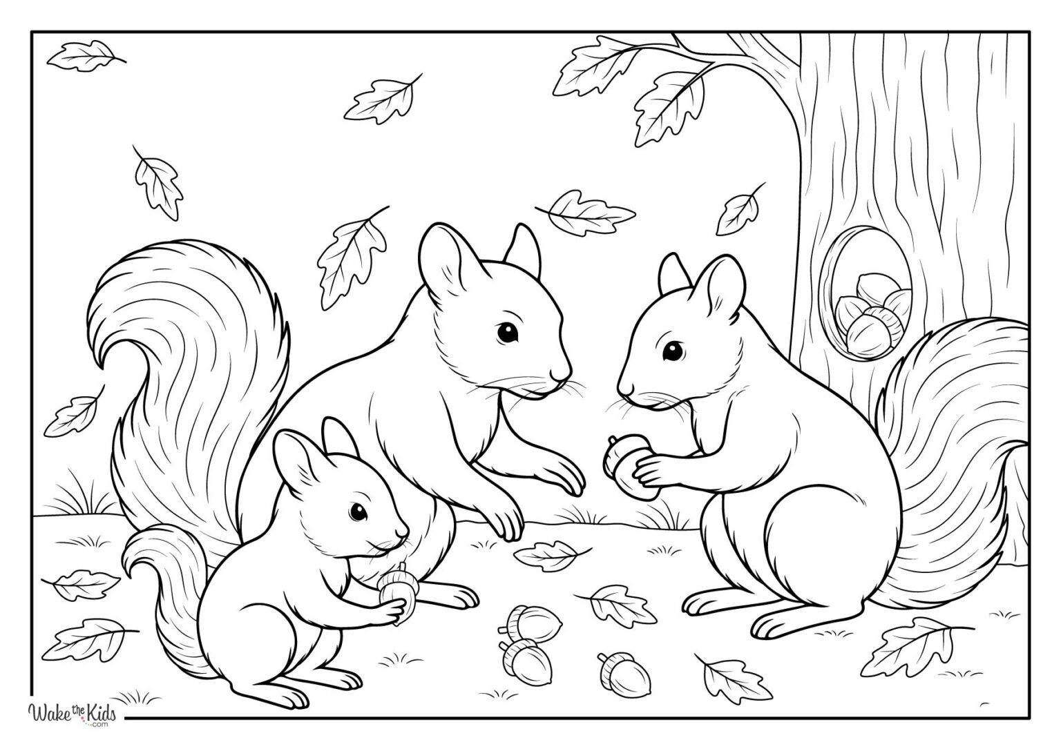Squirrel Coloring Pages (Free Printable PDFs) | WakeTheKids