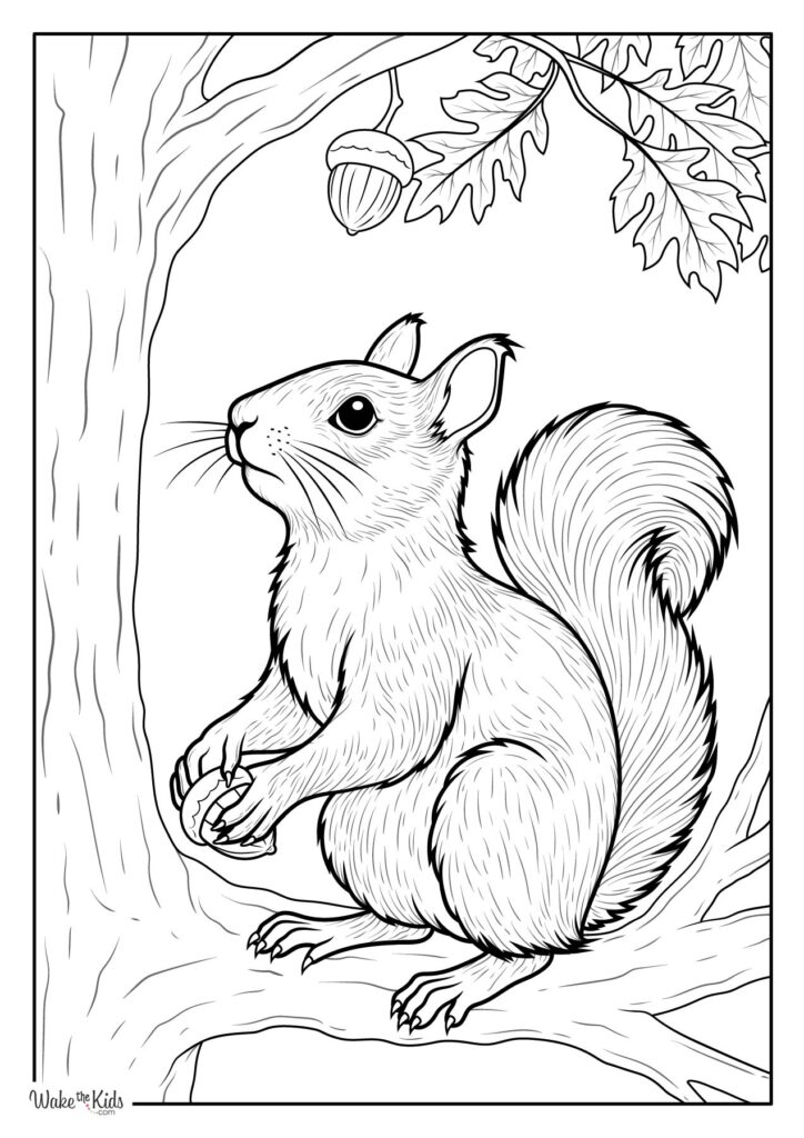 Squirrel Coloring Pages (Free Printable PDFs) | WakeTheKids