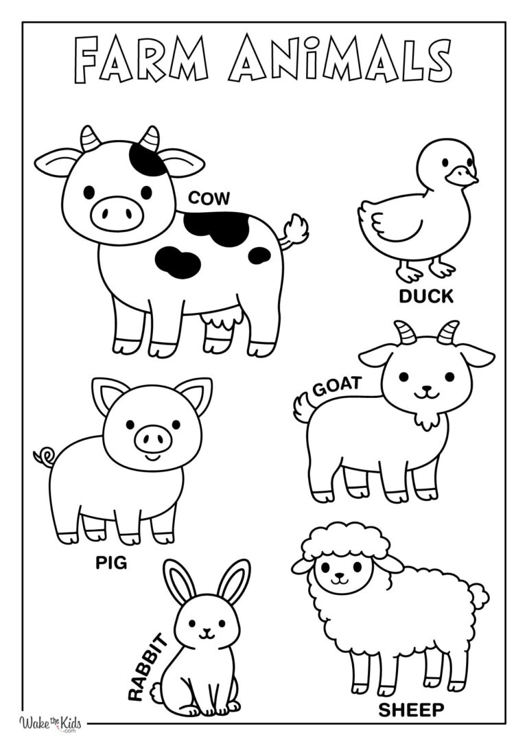 Farm Animal Coloring Pages (Free Printable PDFs) | WakeTheKids