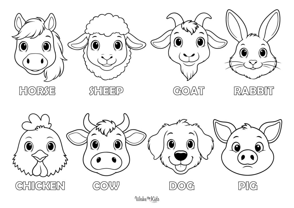 Farm Animal Coloring Pages (Free Printable PDFs) | WakeTheKids