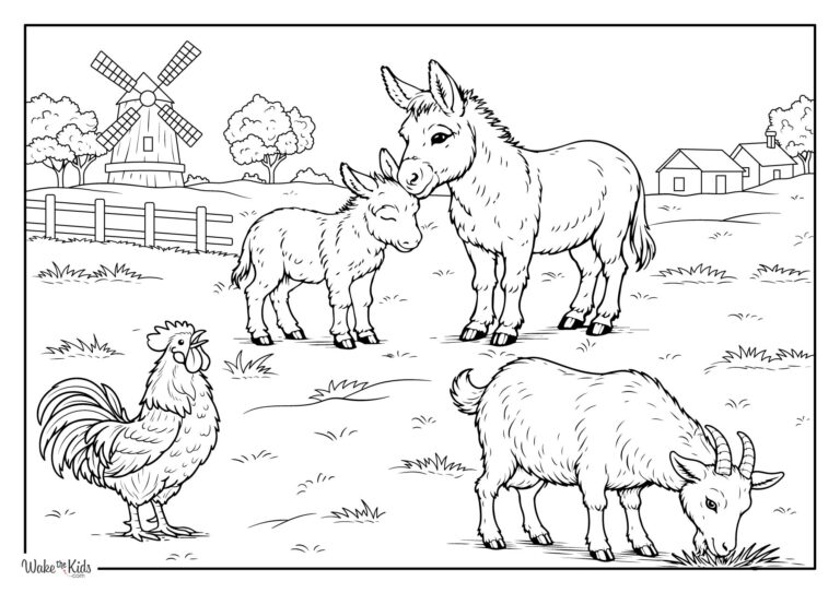 Farm Animal Coloring Pages (Free Printable PDFs) | WakeTheKids