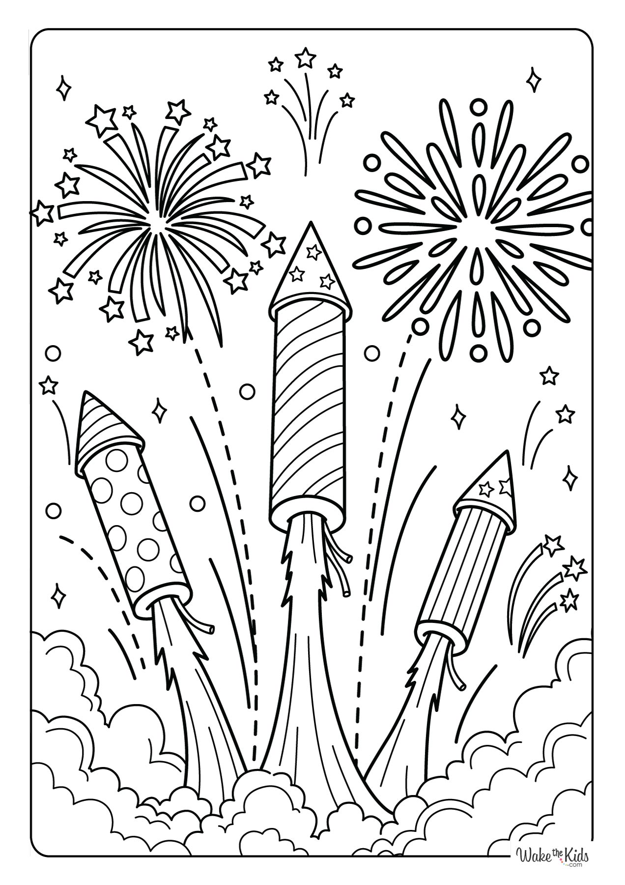 Fireworks Coloring Pages (Free Printable PDFs) | WakeTheKids