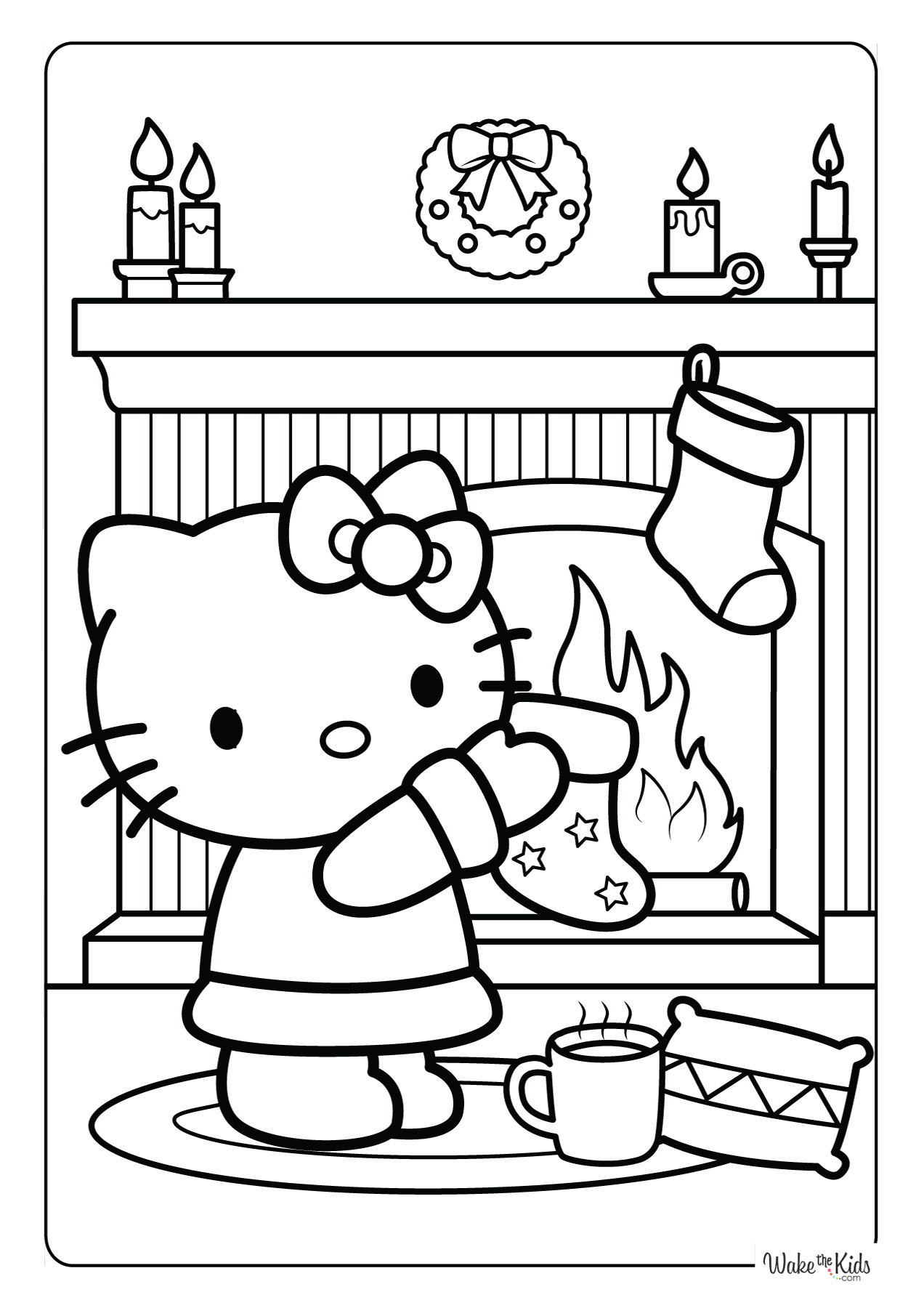 Hello Kitty Christmas Coloring Pages (Free Printable PDFs) | WakeTheKids