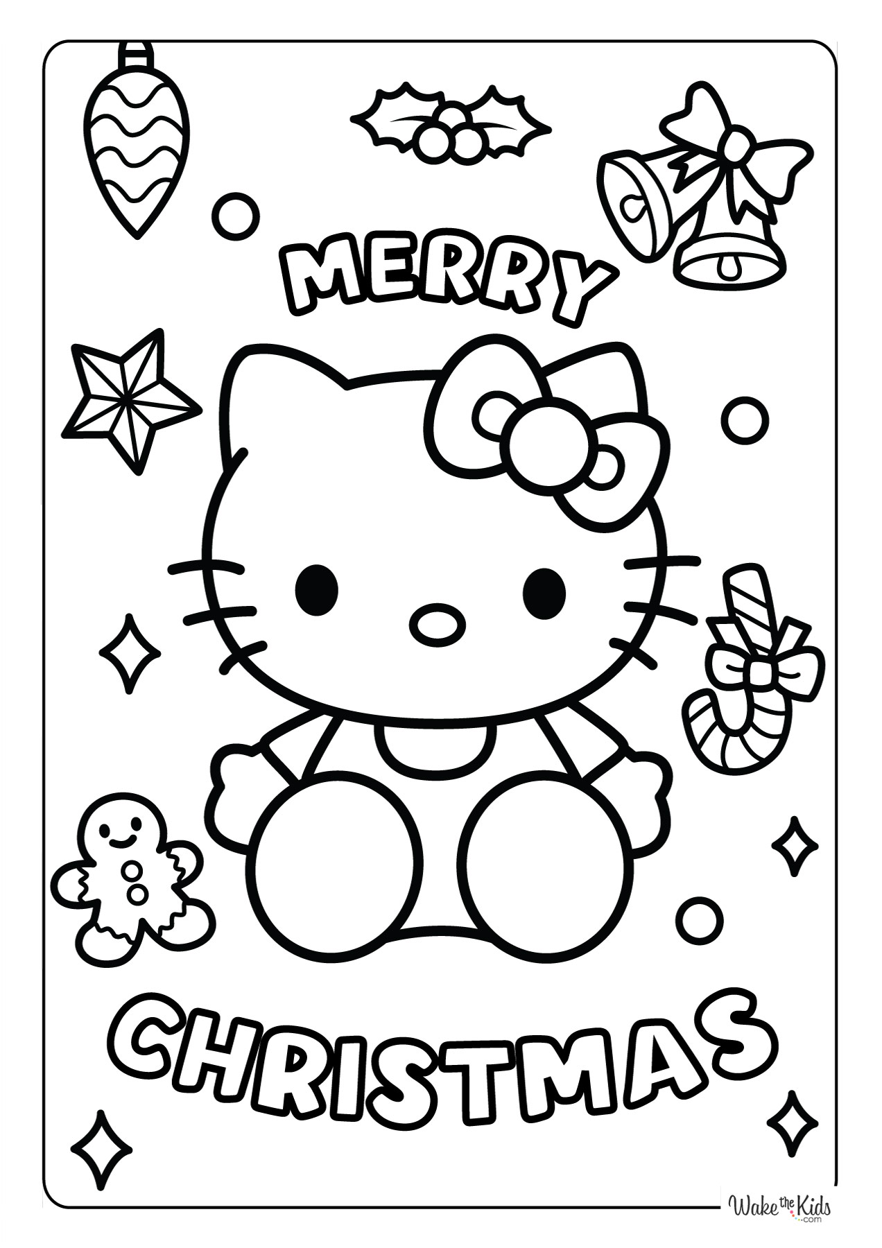 Hello Kitty Christmas Coloring Pages (Free Printable PDFs) | WakeTheKids