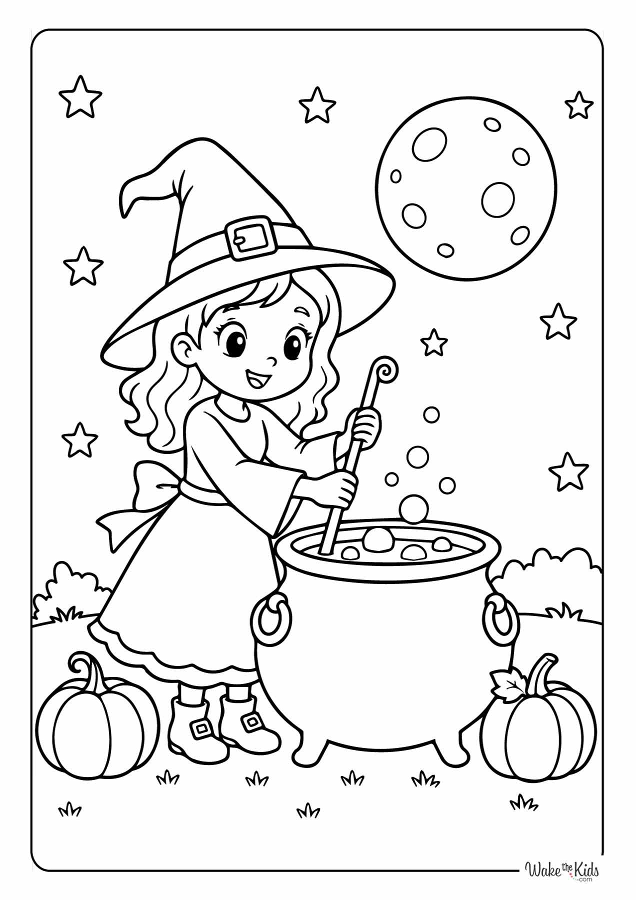 Witch Coloring Pages (Free Printable PDFs) | WakeTheKids